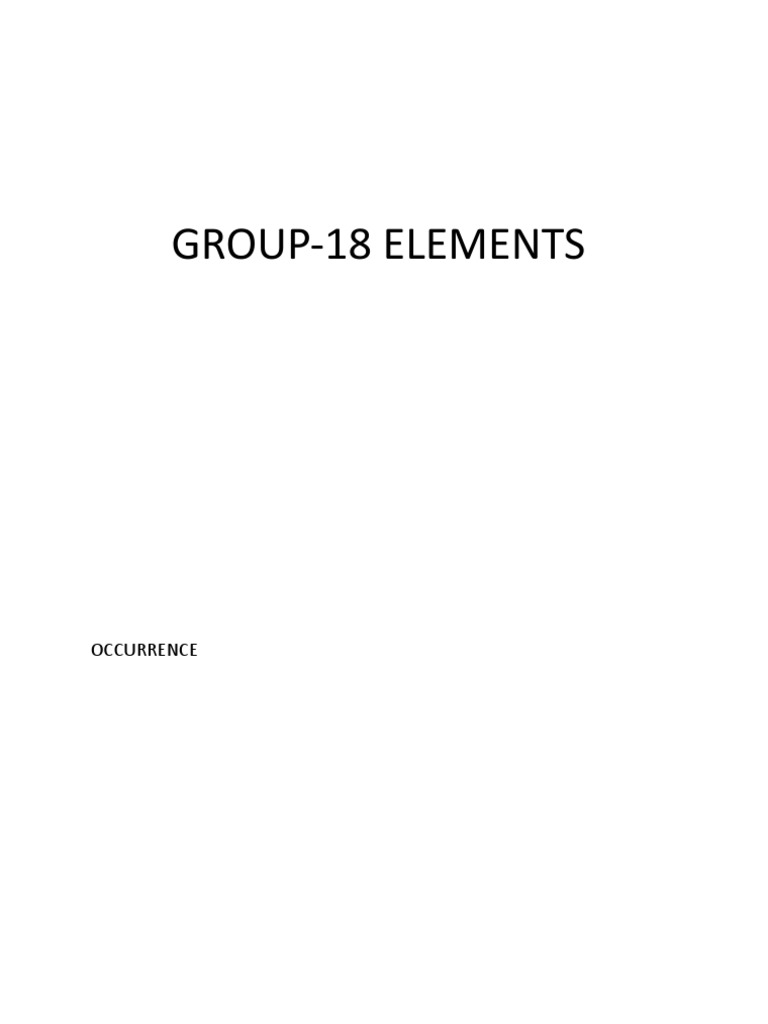 Group-18 Elements | PDF