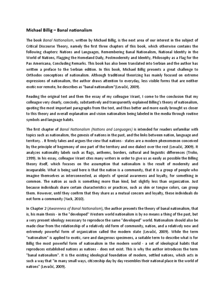 Billig - Banal Nationalism | PDF | Politics | Social Science