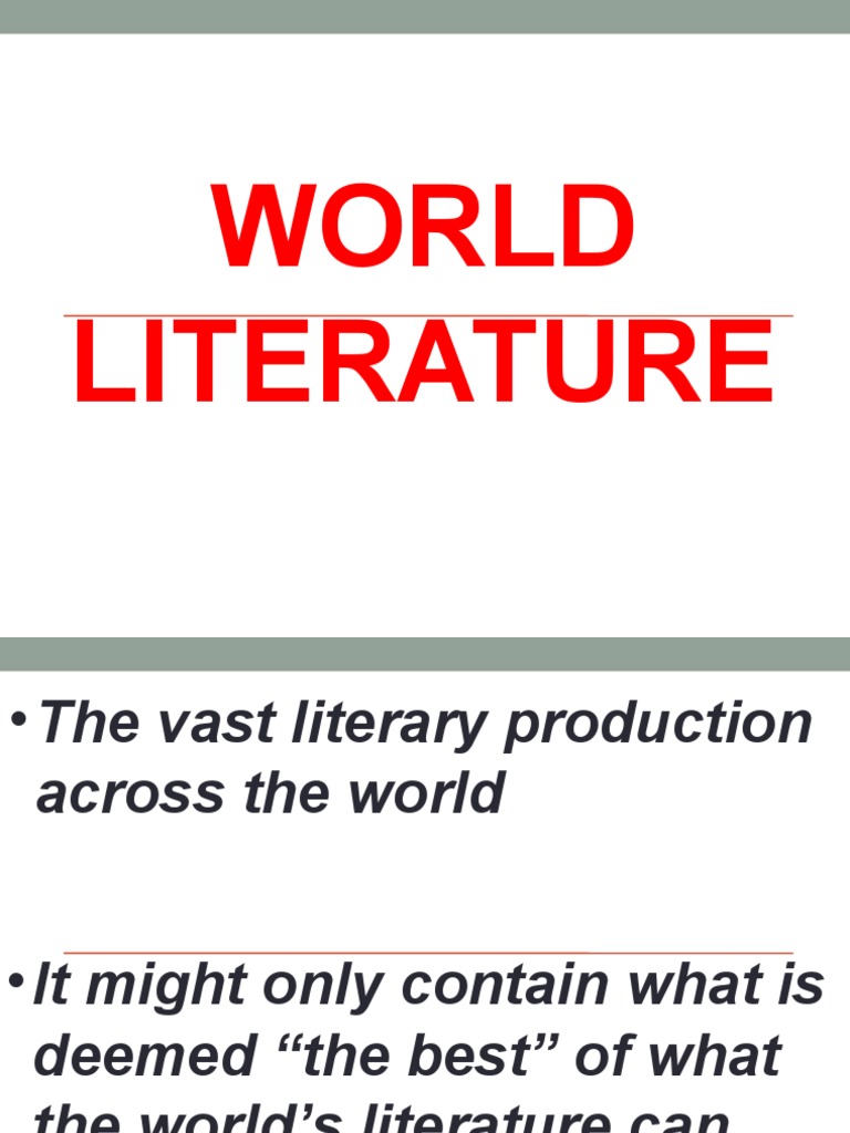 World Literature | PDF | History | General Fiction