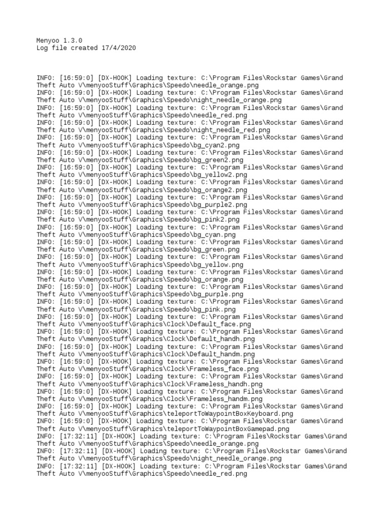 Menyoo Log | PDF | Game Manufacturers | Publishers