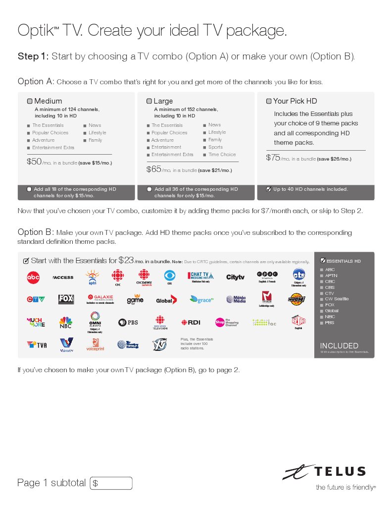 Telus Optik TV | PDF | Video | Television