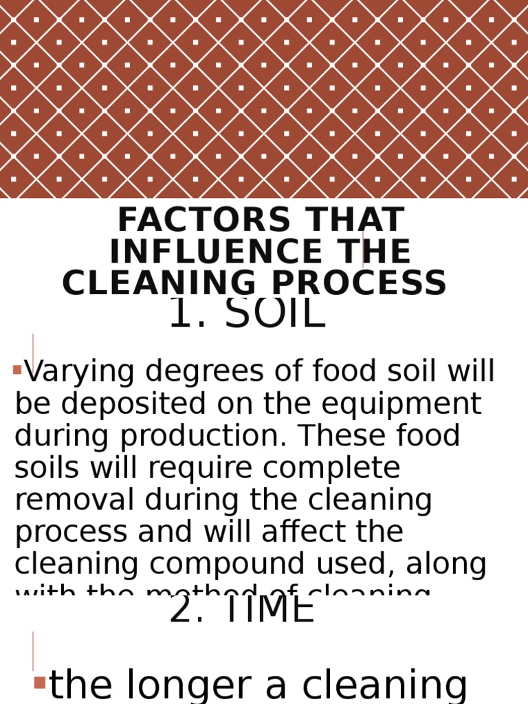 Factors That Influence The Cleaning Process | PDF