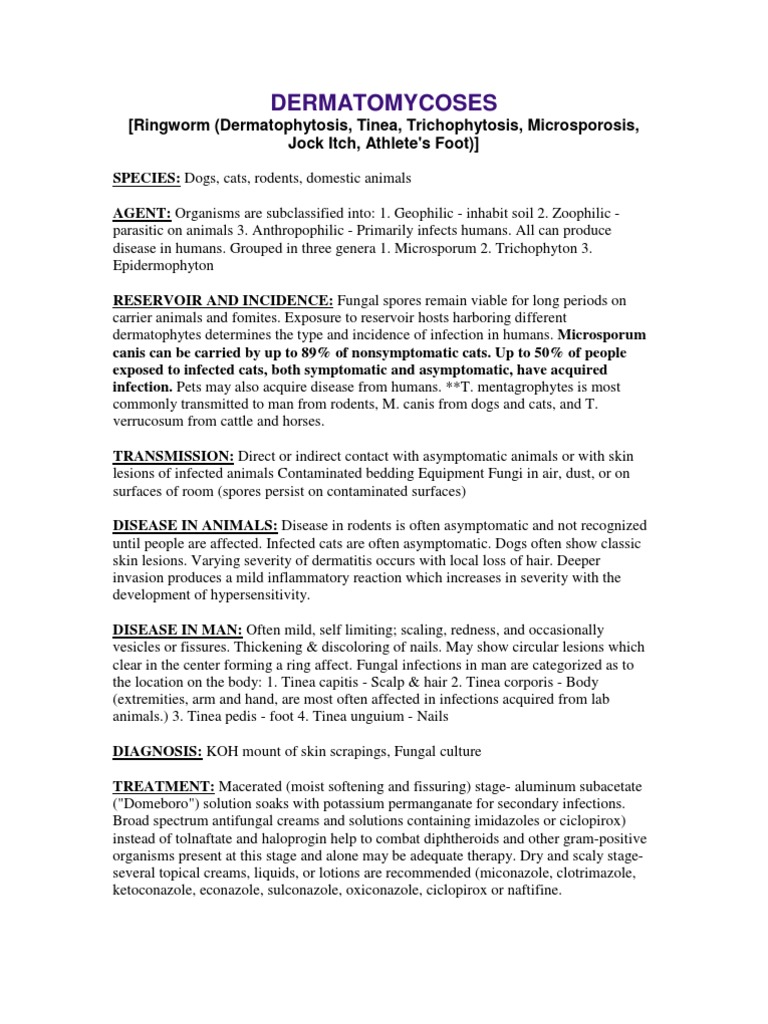 Dermatomycoses | PDF | Animal Diseases | Fungus