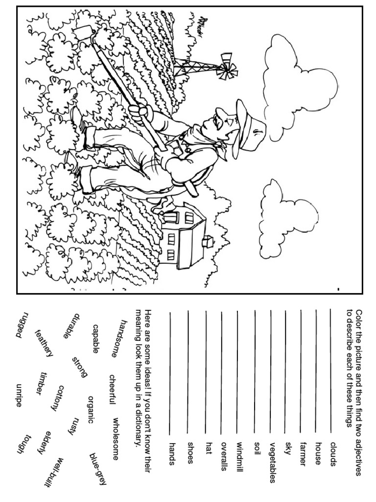 Adjectives for Farm Elements Activity | PDF