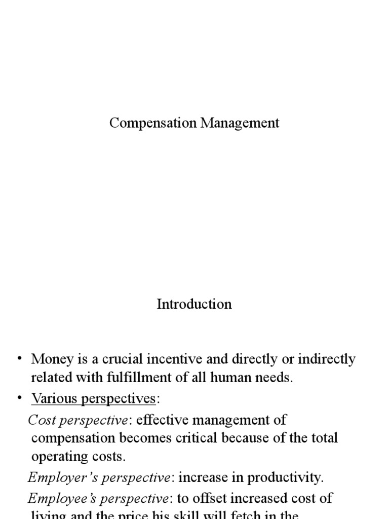 CM 1 Introduction | PDF | Compensation And Benefits | Employment