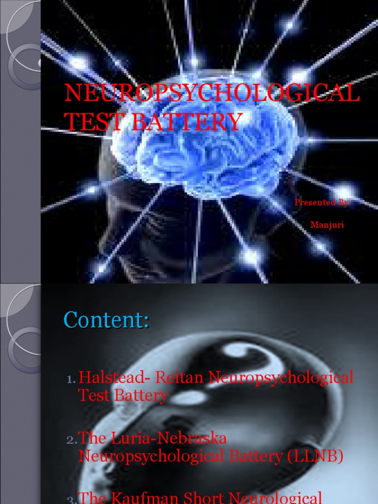 Neuropsychological Test Battery: Presented by Manjuri | PDF ...