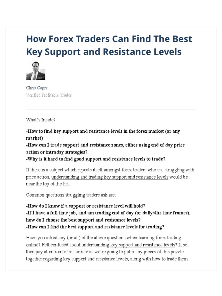 Key Support and Resistance Levels - The Ultimate Guide | PDF | Day ...