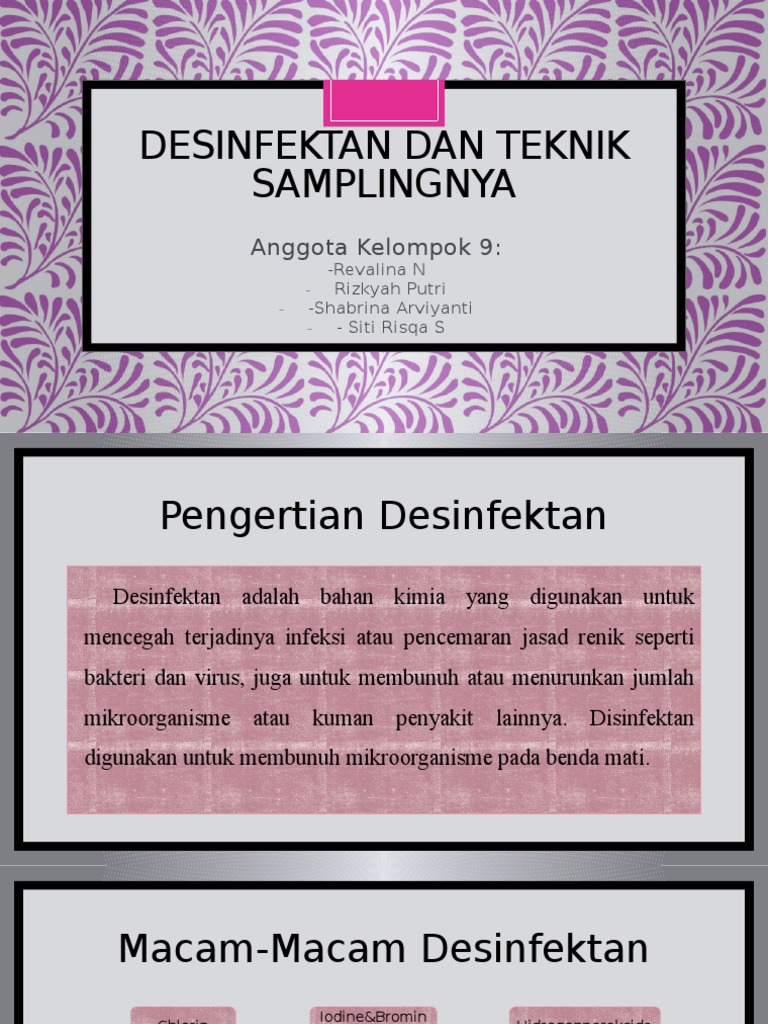 Desinfektan Dan Teknik Samplingnya | PDF