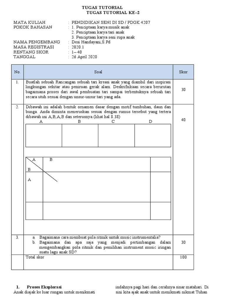 Tugas 2 Tutorial - PDGK4207 - Desi Handayani | PDF