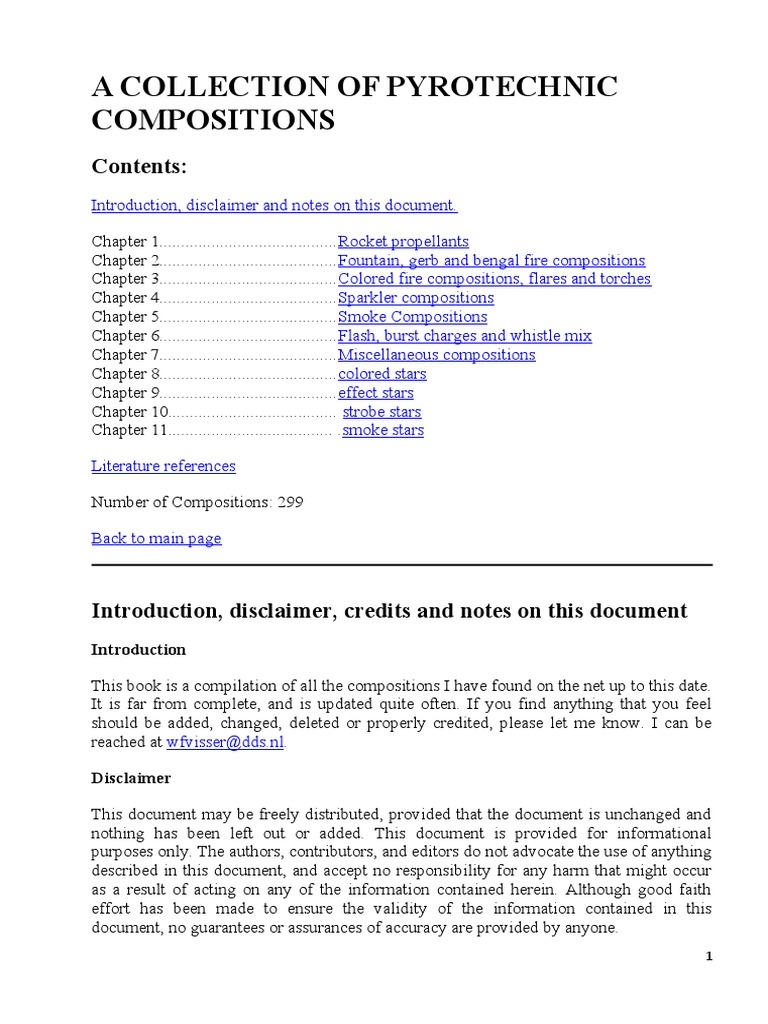 A Collection of Pyrotechnic Compositions | PDF | Rocket Propellant ...