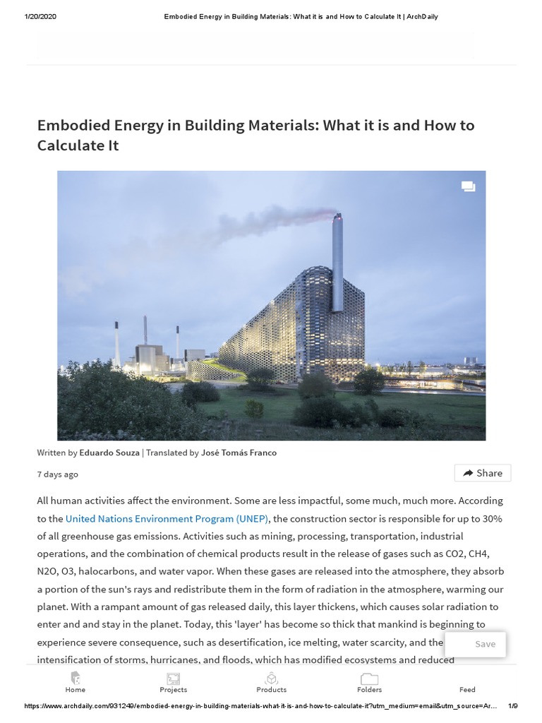 Archdaily - Embodied Energy in Building Materials - What It Is and How ...