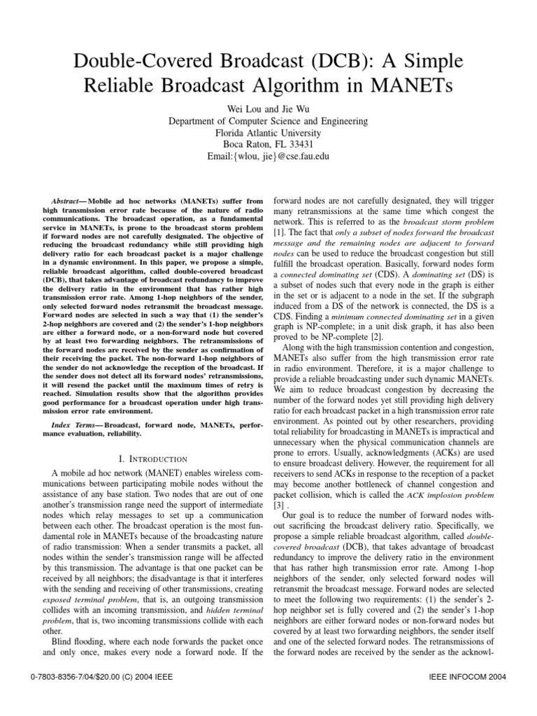 Double-Covered Broadcast (DCB) : A Simple Reliable Broadcast Algorithm ...
