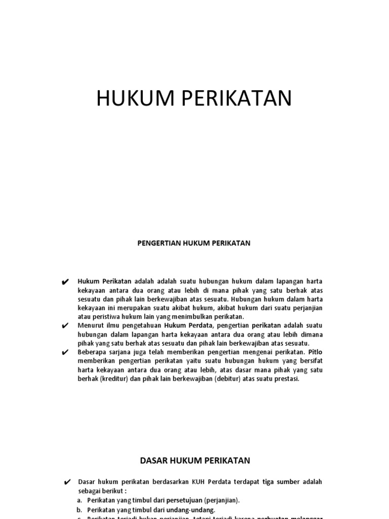 Hukum Perikatan PDF | PDF