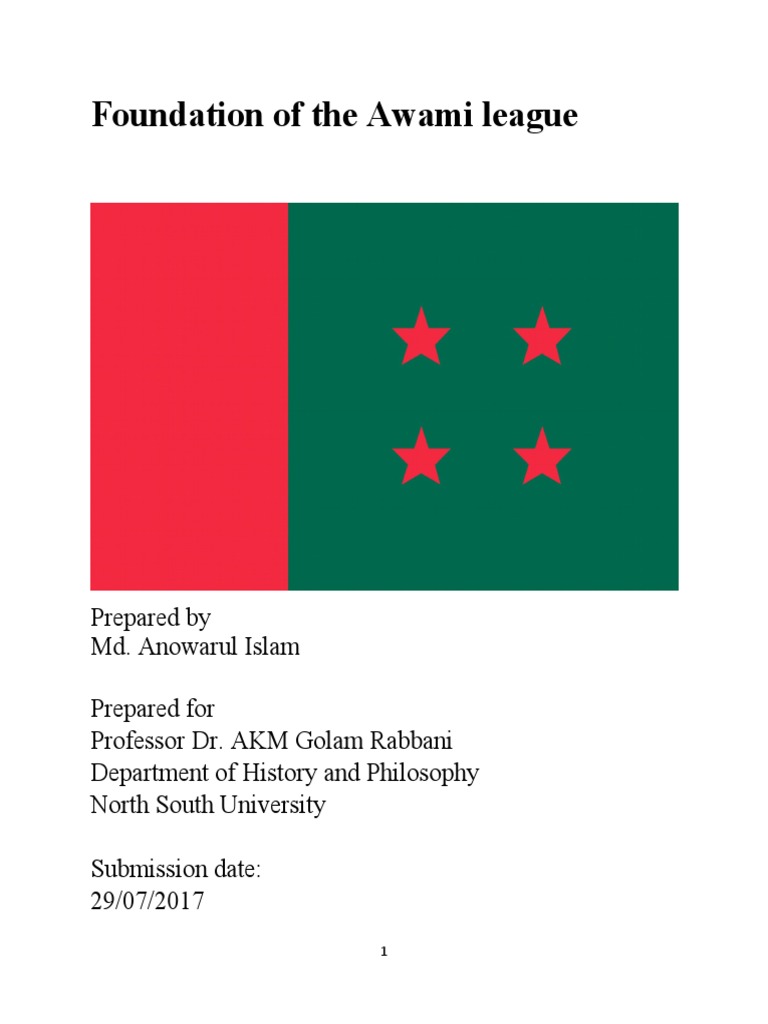 Foundation of the Awami League History | PDF | Bangladesh | Bengal