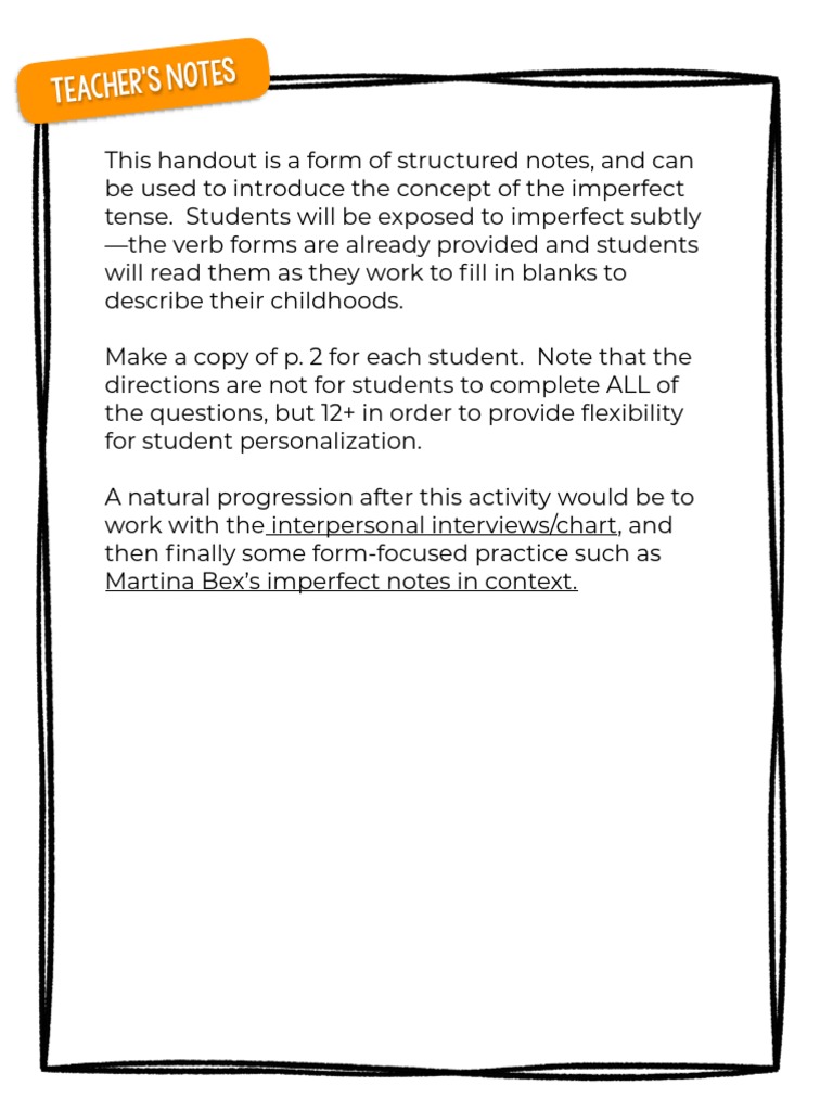 Practica Con Del Imperfecto Unidad 4 | PDF