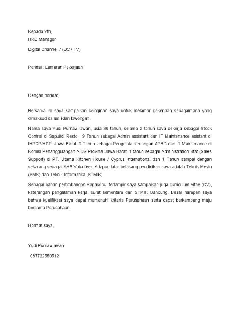 Job Application Indonesia Save The Children Bandung | PDF