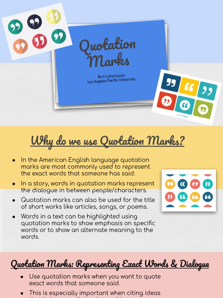 Quotation Marks | PDF | Quotation Mark | Punctuation