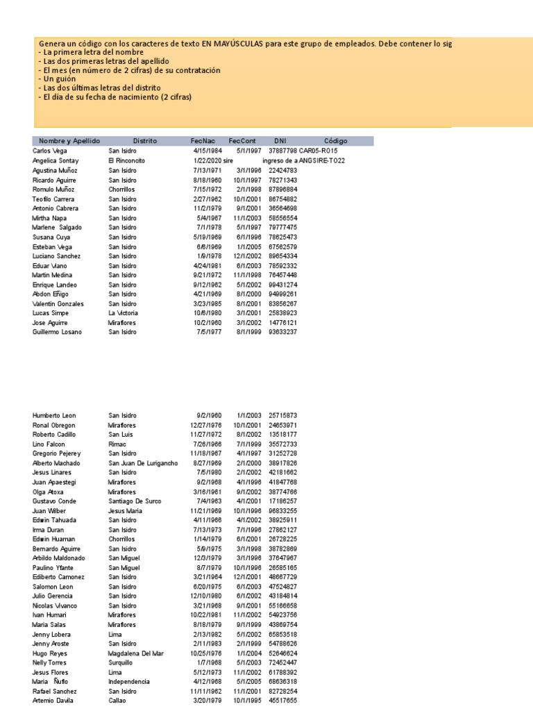 Cómo Generar Códigos en Excel | PDF