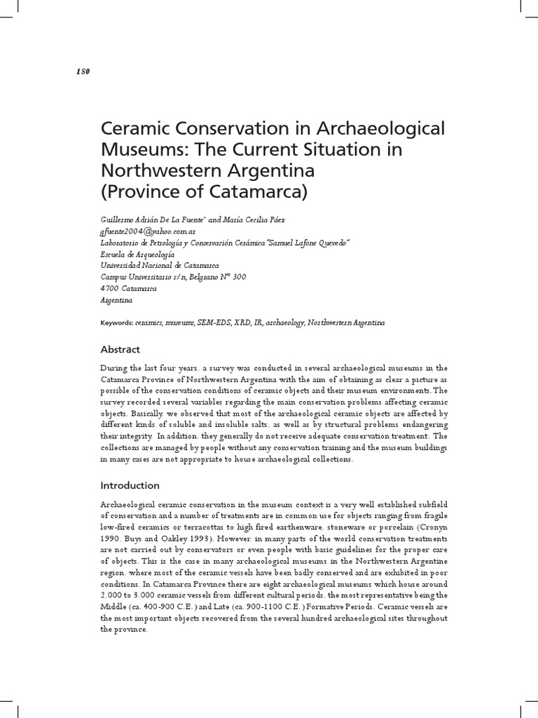 Ceramic Conservation in Archaeological Museums | PDF | Carbonate ...