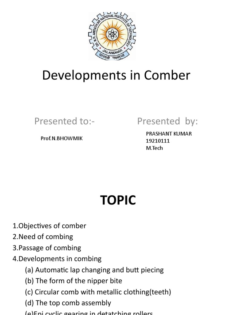 Advances in Comber Technology | PDF | Technology & Engineering