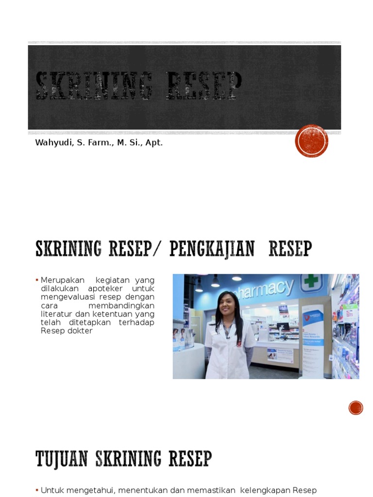 Skrining Resep oleh Apoteker | PDF | Pengembangan Diri | Sains & Matematika