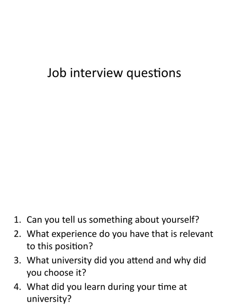 Job Interview Questions | PDF | Job Interview | Test (Assessment)