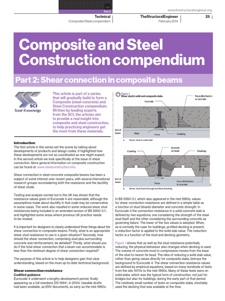 Understanding Shear Connection in Composite Beams: Evaluating Shear ...