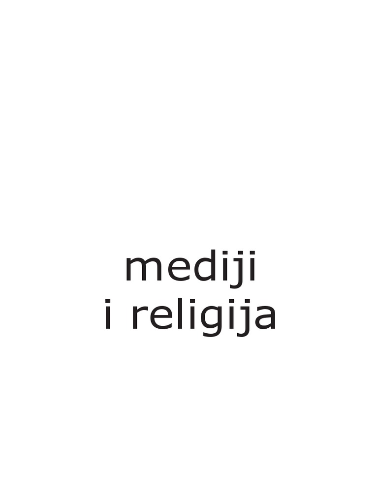 Mediji I Religija PDF | PDF