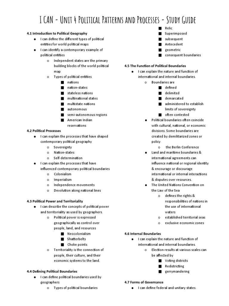 Political Patterns and Processes Guide | PDF | Nation | Nation State