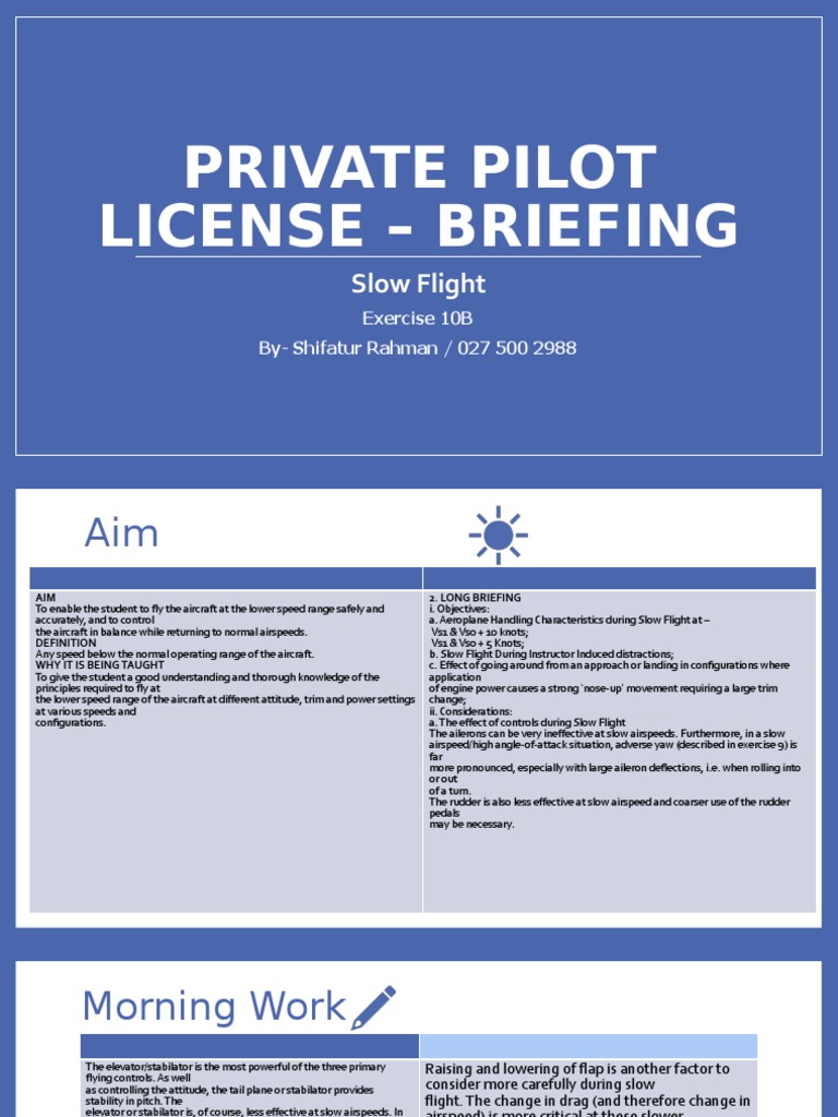 Briefing 10A Slow Flight | PDF | Flight Control Surfaces | Vehicle Parts