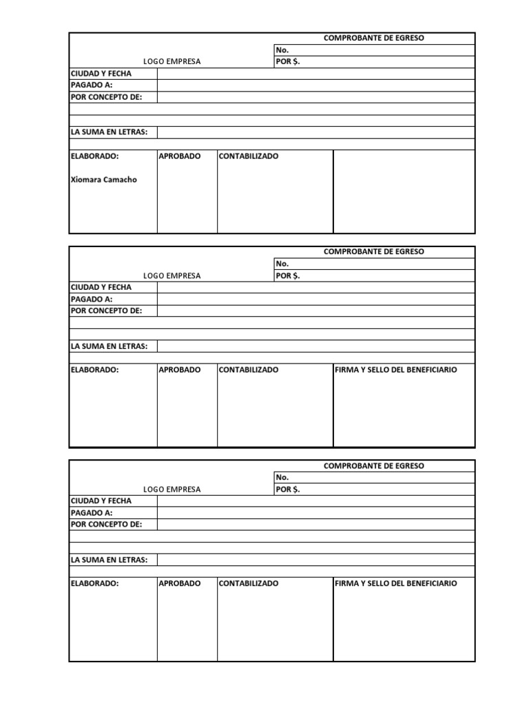 Comprobante de Egreso PDF | PDF