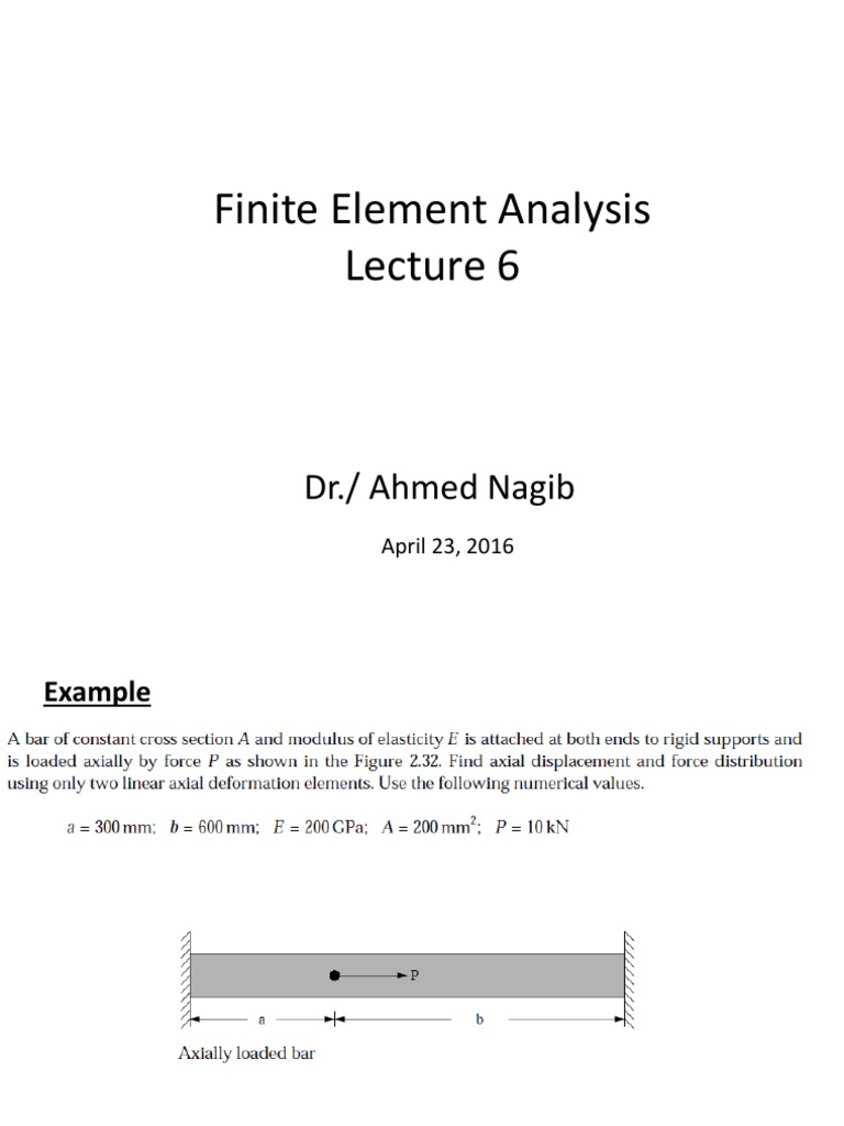 Finite Element Analysis: DR./ Ahmed Nagib | PDF