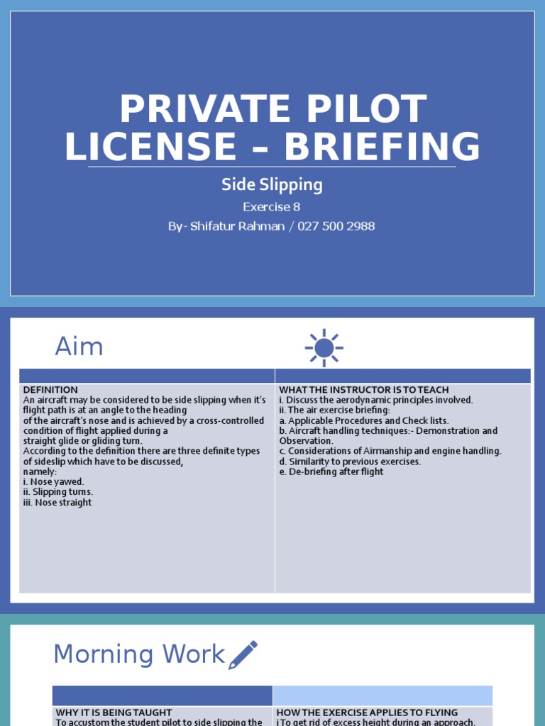 Private Pilot License - Briefing: Side Slipping | PDF | Flight Dynamics ...