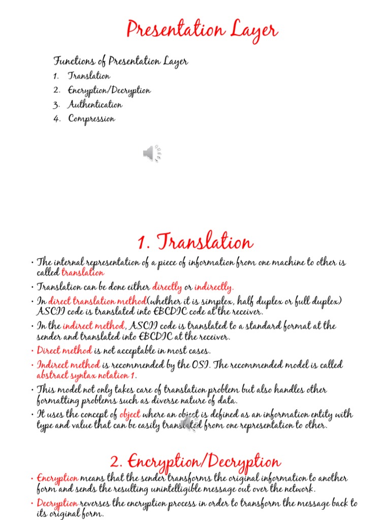 Presentation Layer PPT 1 PDF | PDF | Cryptography | Data Compression