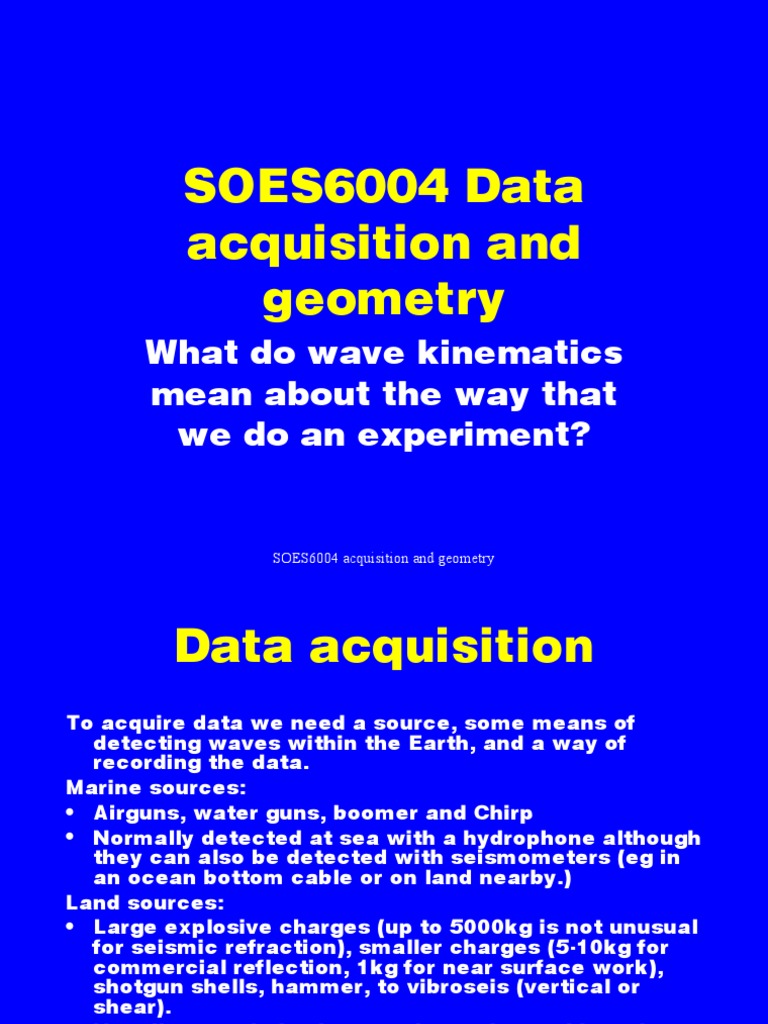 Seismic Data Acquisition & Geometry | PDF | Reflection Seismology ...