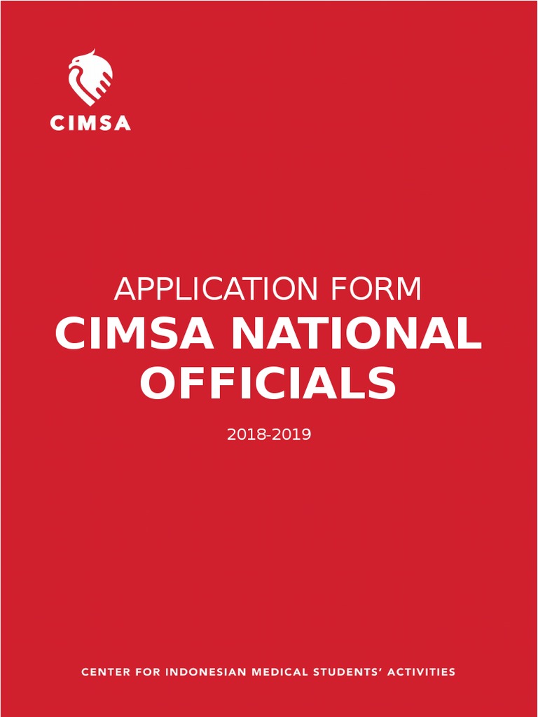 Application Form: Cimsa National Officials | PDF