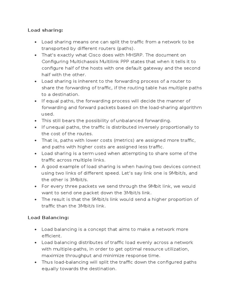 Load Balancing and Load Sharing | PDF | Load Balancing (Computing ...