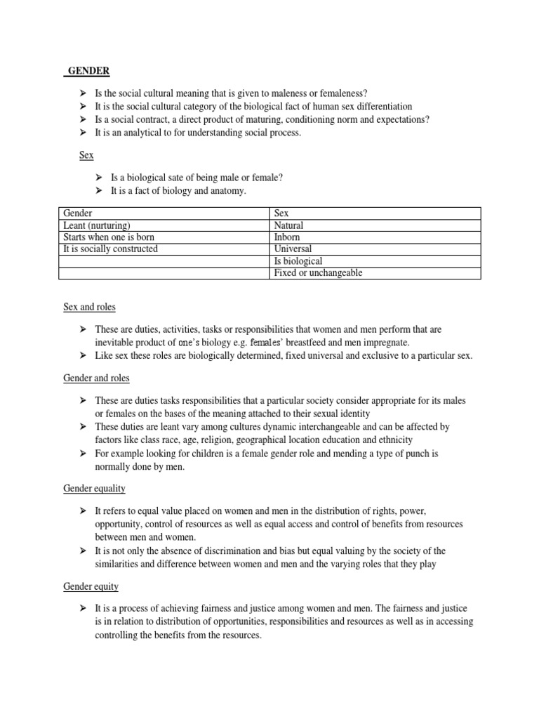 GS 201 Notes PDF | PDF | Gender | Gender Studies