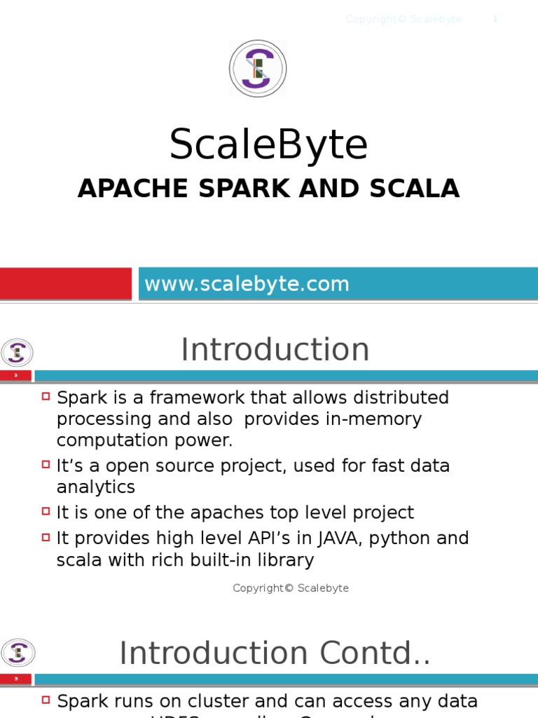 APACHE SPARK and Scala | PDF | Apache Spark | Apache Hadoop APACHE SPARK and Scala | PDF | Apache Spark | Apache Hadoop