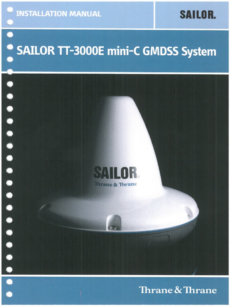 Sailor TT-3000E Mini-C GMDSS System Installation Manual - B1 | PDF