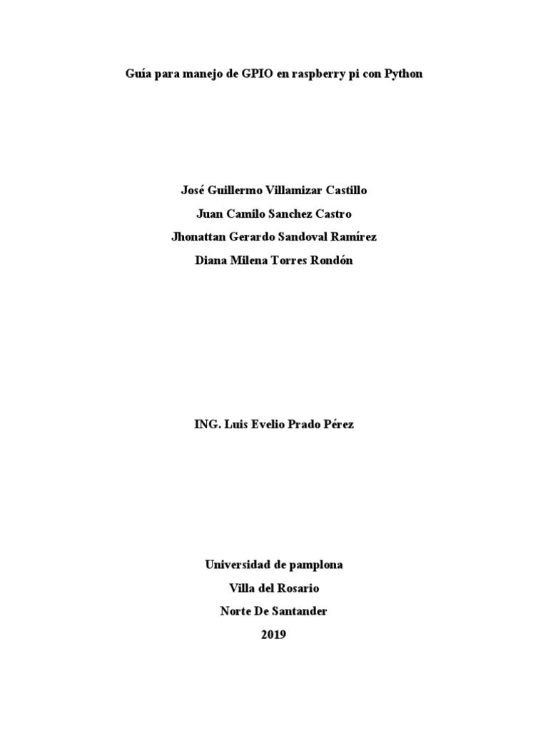 Guía para Manejo de GPIO en Raspberry Pi Con Python | PDF | Informática