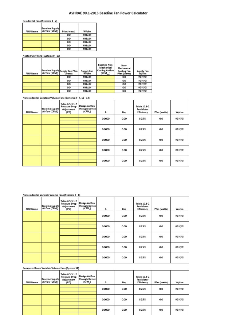 Appendix G Fan Power Calculator | PDF | Energy Technology | Engineering ...