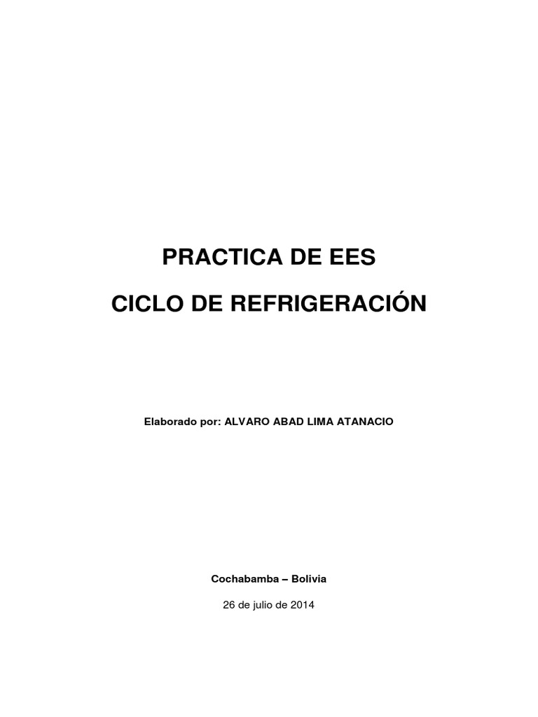 PRACTICA de EES PDF | PDF | Refrigeración | Electrodoméstico