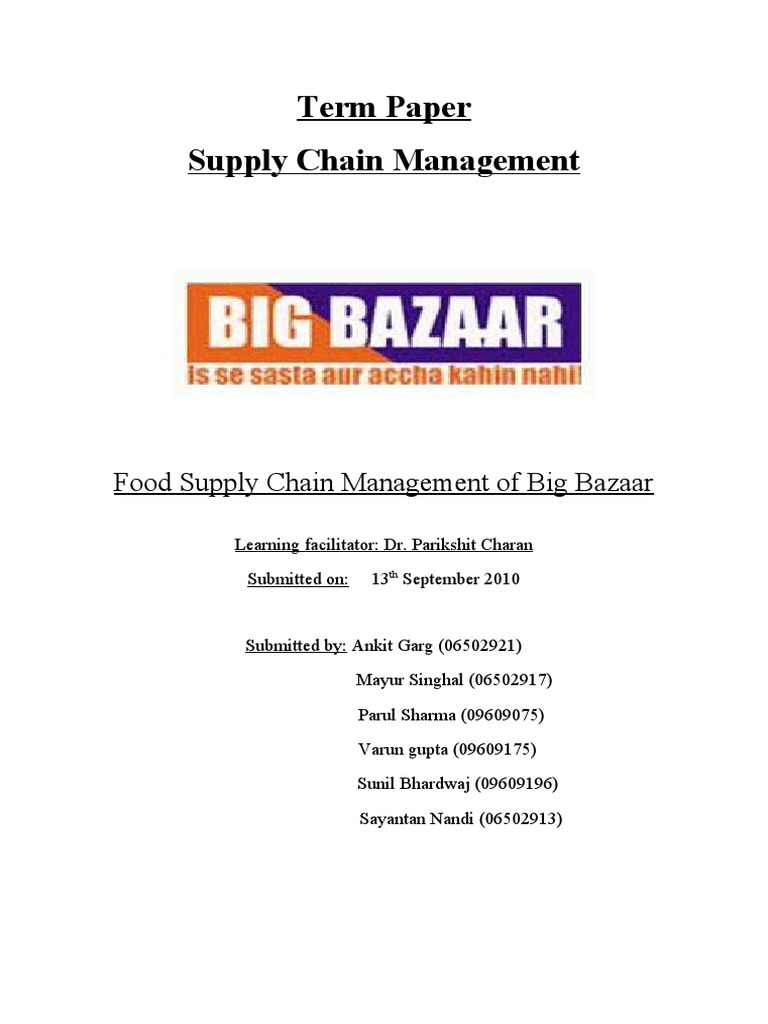 Big Bazaar Food Supply Chain Analysis | PDF | Retail | Supply Chain ...