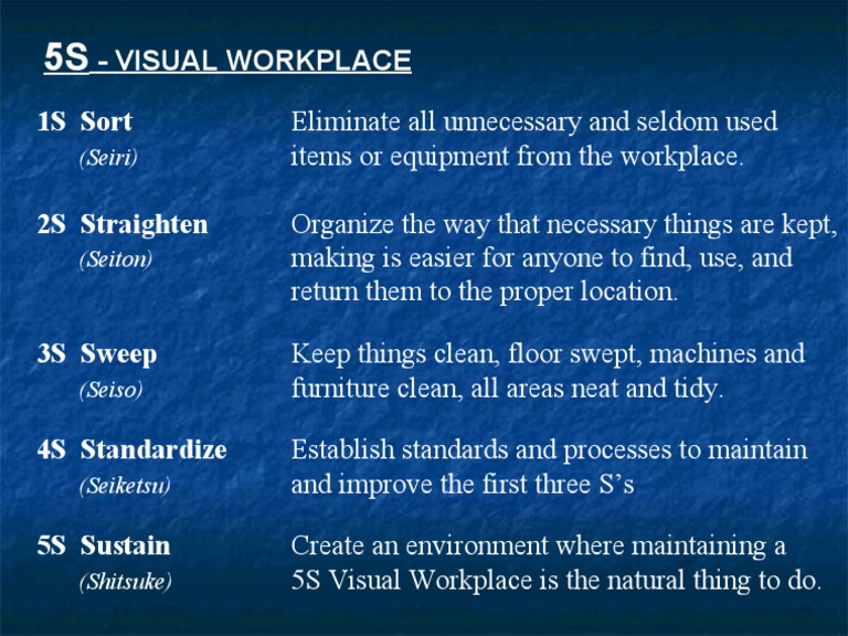 5S Visual Workplace Methodology | PDF