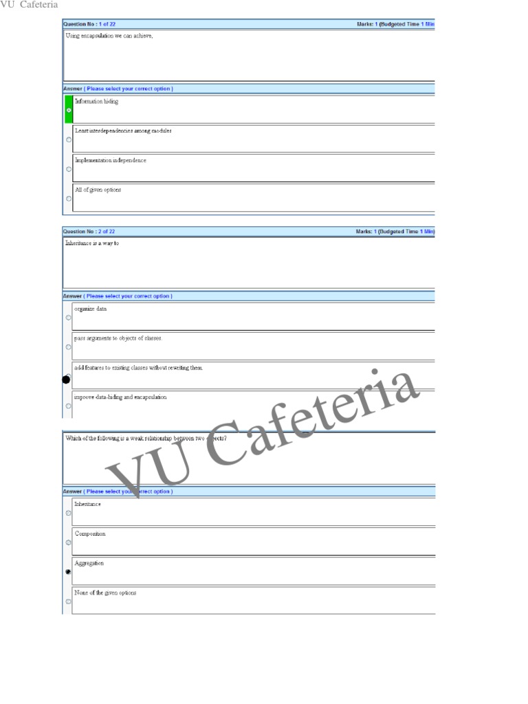 VU Cafeteria: Solve Papers Yourself | PDF