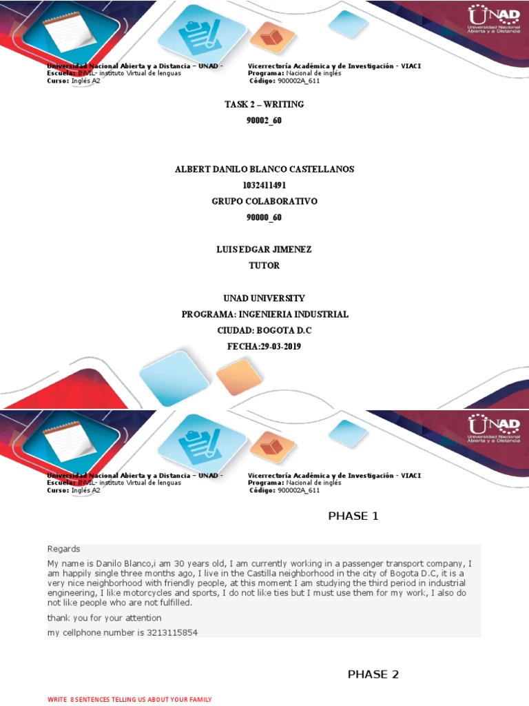 English A2 Writing Task Overview | PDF | Verb | Syntactic Relationships