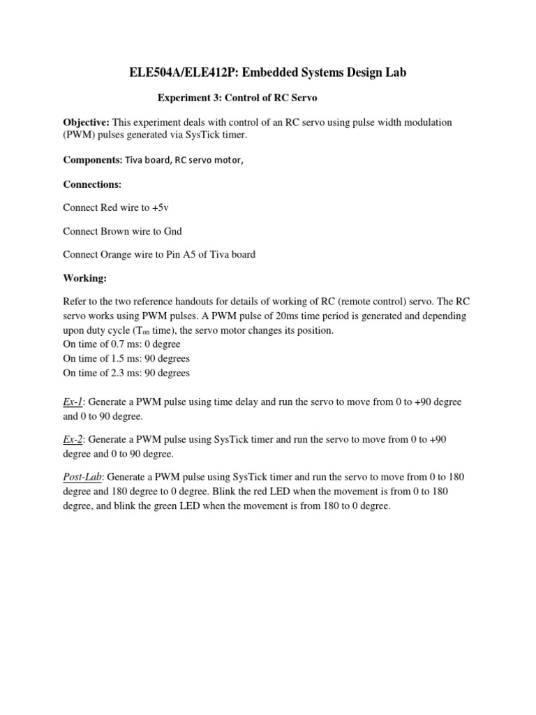 ELE504A/ELE412P: Embedded Systems Design Lab | PDF
