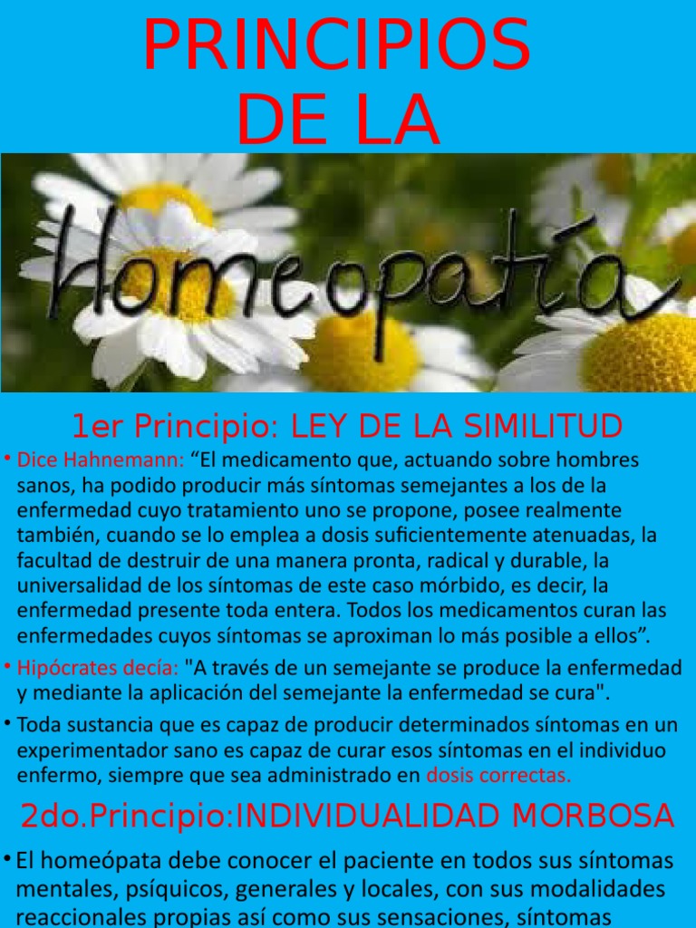 Los ocho principios fundamentales de la homeopatía | PDF | Homeopatía | Medicamentos con receta