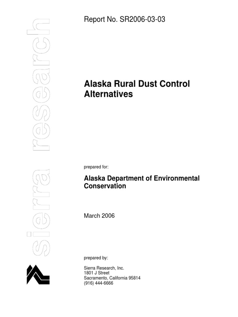 Dust Control Report 032006 PDF | PDF | Road Surface | Sodium Chloride